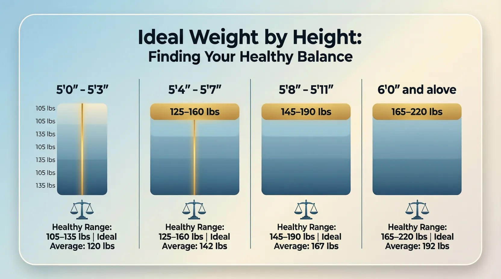 Average weight by height For (2026)